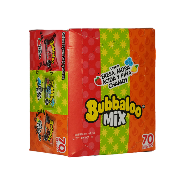 Chicle Bubbaloo - Caja de 70 Piezas de 5,1 g c/u - Mix de Sabores ...
